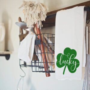 Handmade St Patricks Day Kitchen Towels - Luck of the Irish - 100% Cotton St Patricks Day Dish Towels for Kitchen-Bathroom - 28x29 Inch Perfect Housewarming Gifts for Seasonal-Irish Home Decorations