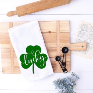 Handmade St Patricks Day Kitchen Towels - Luck of the Irish - 100% Cotton St Patricks Day Dish Towels for Kitchen-Bathroom - 28x29 Inch Perfect Housewarming Gifts for Seasonal-Irish Home Decorations