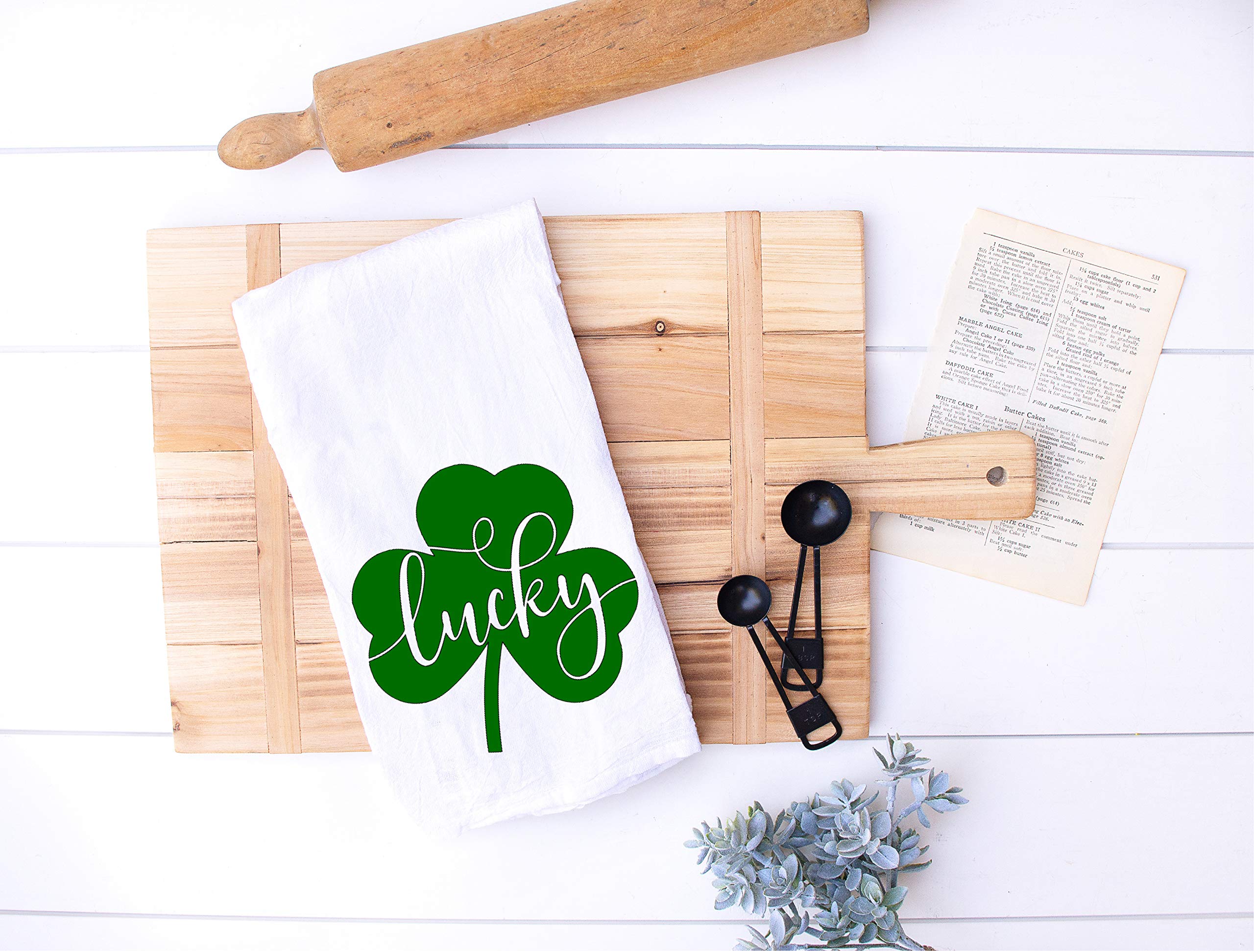 Handmade St Patricks Day Kitchen Towels - Luck of the Irish - 100% Cotton St Patricks Day Dish Towels for Kitchen-Bathroom - 28x29 Inch Perfect Housewarming Gifts for Seasonal-Irish Home Decorations