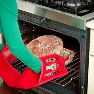 Campanelli's Cooking Buddy Pot Holder - Professional Grade All-in-One Non-Slip Silicone Potholder, Hand Towel, Lid Grip, and Trivet - Heat Resistant up to 500ºF - As Seen On QVC (Christmas Poinsetta)