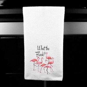 What the Flock Funny Flamingo Retro Kitchen Towel Best Friend Gift