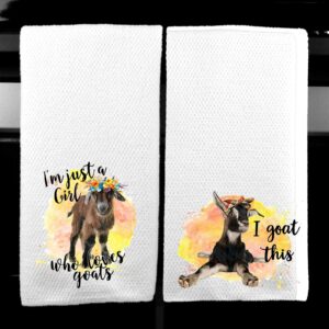 Just a Girl Who Loves Goats and I Goat This Floral Gift for Friend Set of 2