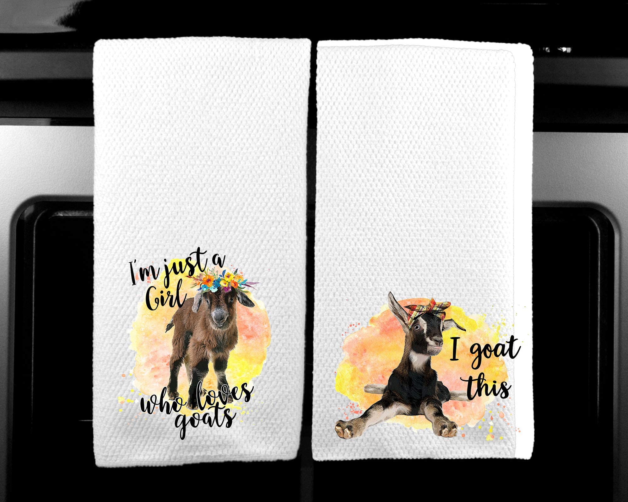 Just a Girl Who Loves Goats and I Goat This Floral Gift for Friend Set of 2