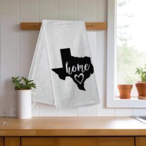 Petal Cliff 2 Pcs, 100% Cotton Texas State Flour Sack Printed Kitchen Towels with Sentiments Home. Size: 20" X 28". Inspired by The State WE Call Home.