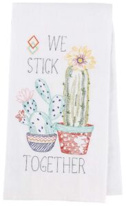 kay dee designs cactus garden embroidered flour sack kitchen towel, 17.5" x 28", various