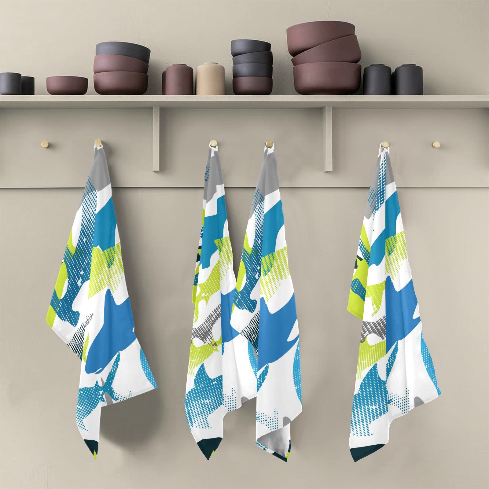 xigua Shark Kitchen Towels Set of 1, Soft Absorbent Drying Dishcloths Dish Towels with Hanging Loop for Kitchen Bathroom Bar Home Decor, 18 x 28 Inch