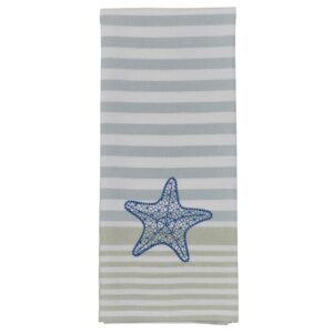 split p sea life embroidered starfish dishtowel