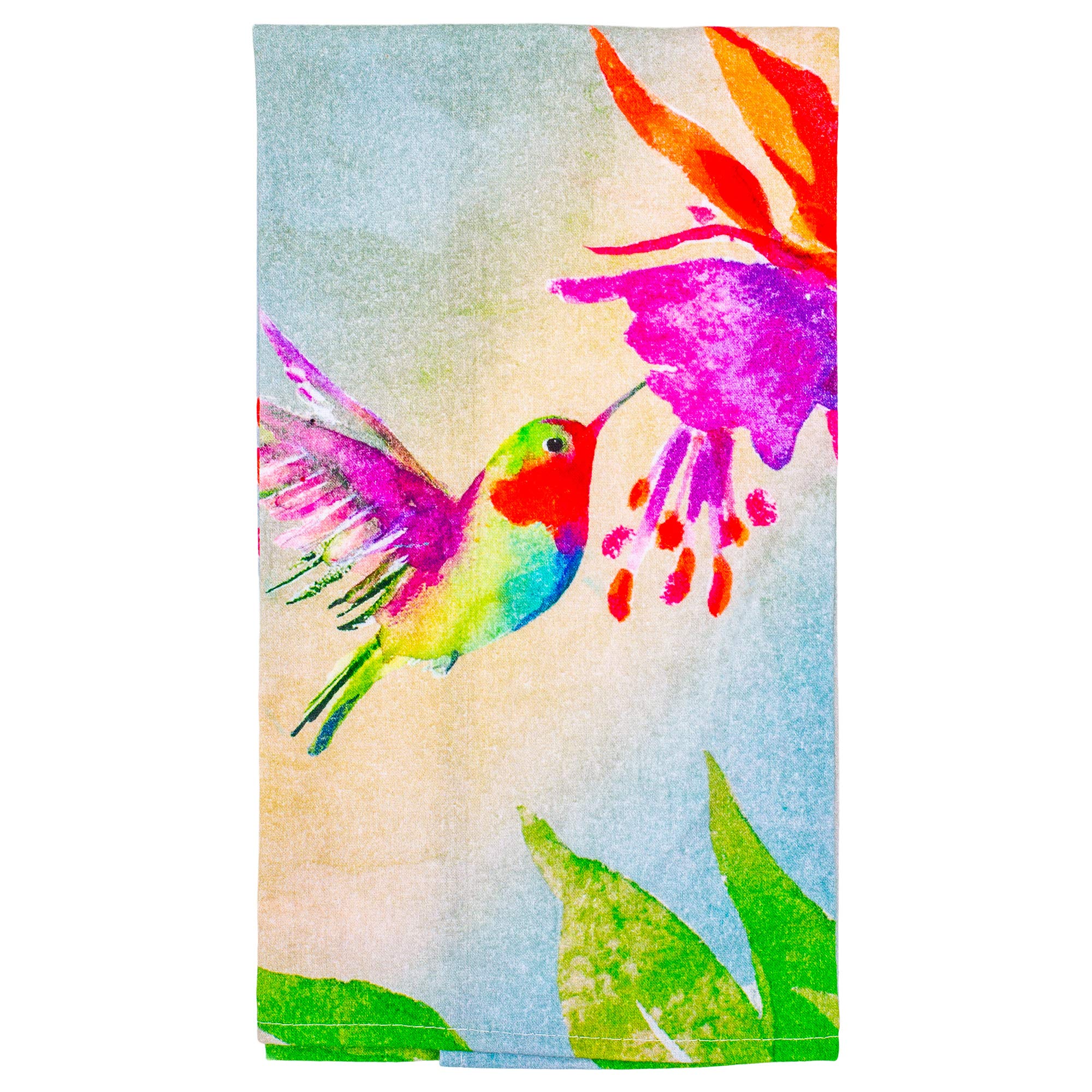 C&F 84265328 Red Hummingbirds Flour Sack Dishtowel