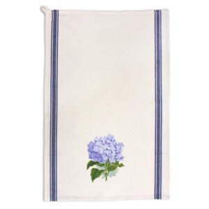 custom decor kitchen towels hydrangea vintage look botanical & flowers botanical & flowers flowers cleaning supplies dish towels blue stripe design only