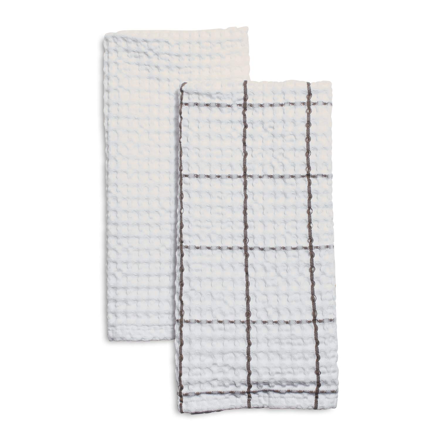 Sur La Table Washed Waffle Kitchen Towels, Set of 2, White