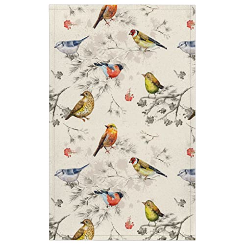 JXDXHCW 2 Pack Kitchen Towel Birds Branch Pattern Soft Absorbent Dish Towel Tea Towels Hand Towel for Drying Dishes Cleaning Cooking 18 x 28 Inch