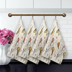 JXDXHCW 2 Pack Kitchen Towel Birds Branch Pattern Soft Absorbent Dish Towel Tea Towels Hand Towel for Drying Dishes Cleaning Cooking 18 x 28 Inch