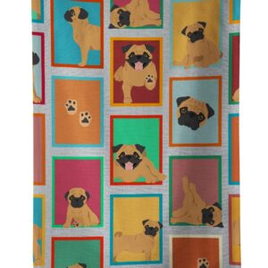 Caroline's Treasures MLM1143KTWL Lots of Apricot Pug Kitchen Towel Dish Cloths Guest Hand Towel Decorative Bathroom Towel for Face,Tea, Dishcloth, Kitchen and Bath