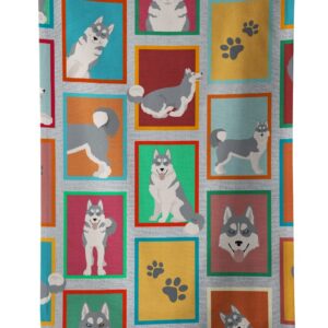 Caroline's Treasures MLM1159KTWL Lots of Grey Siberian Husky Kitchen Towel Dish Cloths Guest Hand Towel Decorative Bathroom Towel for Face,Tea, Dishcloth, Kitchen and Bath