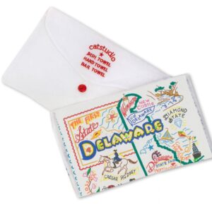 Catstudio Delaware Dish Towel - U.S. State Souvenir Kitchen and Hand Towel with Original Artwork - Perfect Tea Towel for Delaware Lovers, Travel Souvenir