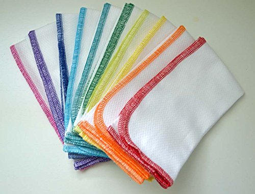 2-Ply 14x14 Inches White Cotton Birdseye Paperless Towel Your Choice of Color Set