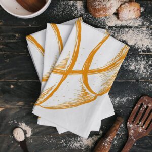 Kitchen Cloth Dish Towels Super Absorbent Dishtowels Strong Absorption Water and Remove Oil and Dust Dish Rags Nonstick Oil Washable Fast Drying Basketball 2 Pack 18" x 28"