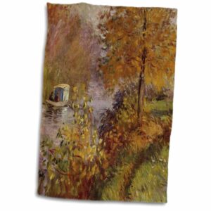 3drose florene - monet vintage art - print of monet painting the studio boat - towels (twl-205056-1)