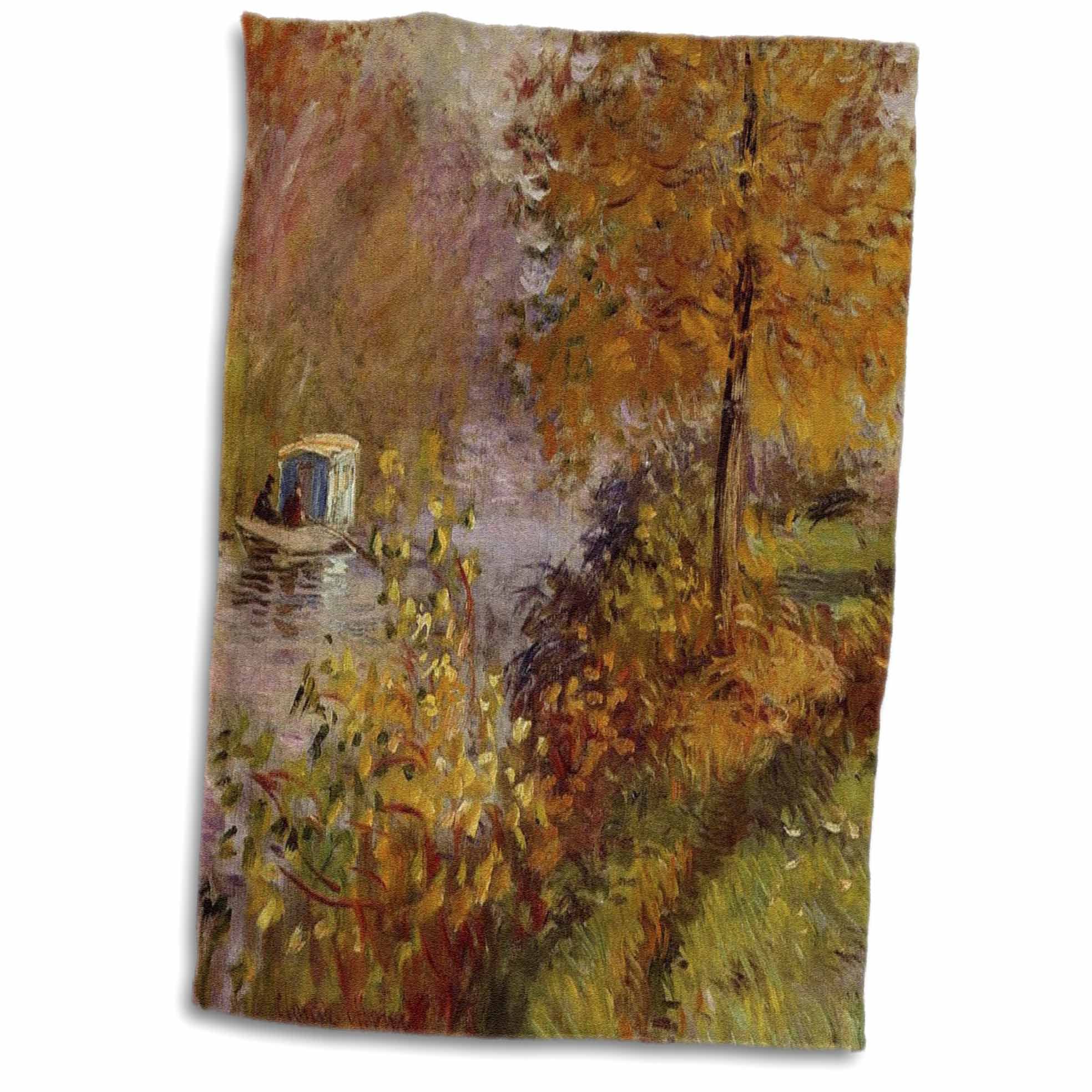 3dRose Florene - Monet Vintage Art - Print of Monet Painting The Studio Boat - Towels (twl-205056-1)