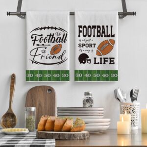 Artoid Mode Rugby Field Helmet Football Kitchen Towels Dish Towels, 18x26 Inch Seasonal Decoration Hand Towels Set of 4