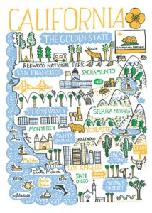 allport editions statescapes california kitchen towel - 100 percent cotton kitchen dish towel, one size (t2953)