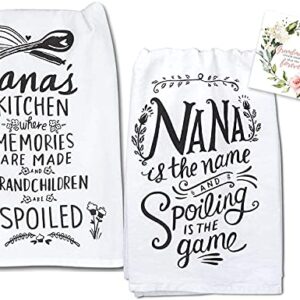 18th Street Gifts Nana Kitchen Towels and Refrigerator Magnet - Nana Gifts from Grandkids - Grandma Gifts from Grandchildren or First Time Grandma Gifts for Nana