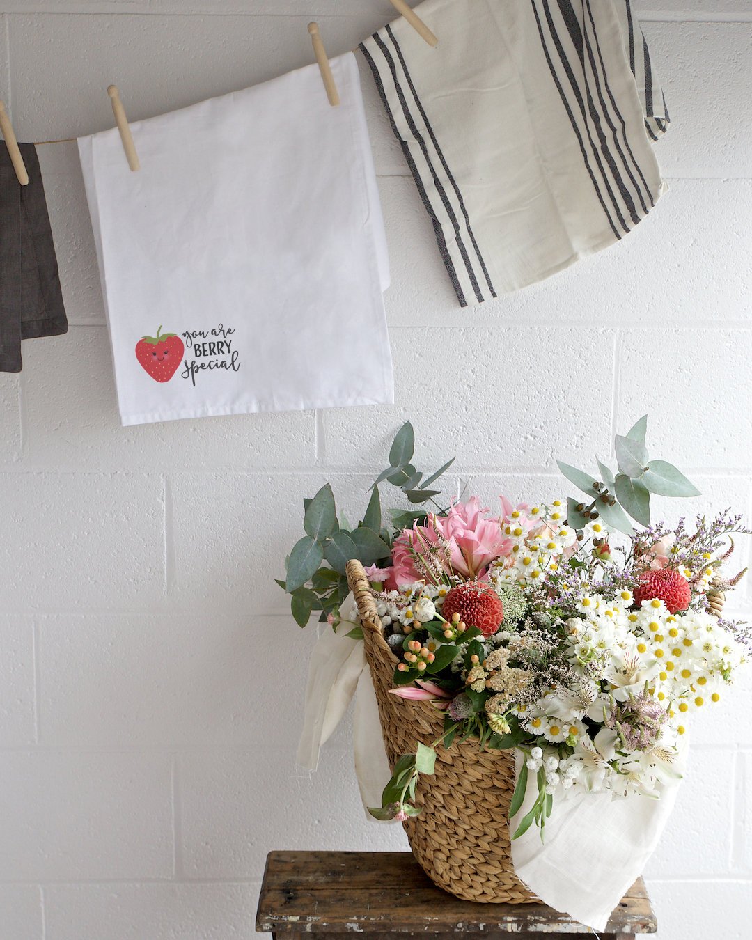 The Cotton & Canvas Co. You are Berry Special Soft and Absorbent Kitchen Tea Towel, Flour Sack Towel and Dish Cloth