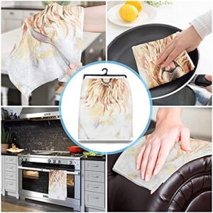 Big buy store Golden Retriever Kitchen Dish Towels Set of 2, Soft Lightweight Microfiber Absorbent Hand Towel Marble Pattern Tea Towel for Kitchen Bathroom 18x28in