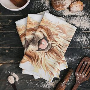 Big buy store Golden Retriever Kitchen Dish Towels Set of 2, Soft Lightweight Microfiber Absorbent Hand Towel Marble Pattern Tea Towel for Kitchen Bathroom 18x28in