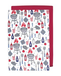 mu kitchen designer print kitchen towel, set of 2, picnic time