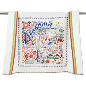 catstudio alabama dish towel - u.s. state souvenir kitchen and hand towel with original artwork - perfect tea towel for alabama lovers, travel souvenir