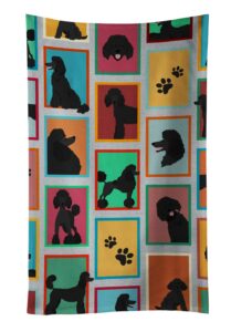 caroline's treasures mlm1108ktwl lots of black standard poodle kitchen towel dish cloths guest hand towel decorative bathroom towel for face,tea, dishcloth, kitchen and bath