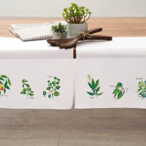 LEISURE ARTS Tea Towel 17"x28" Herb 2pc, Towel Set, Embroidery kit, Bathroom Hand Towels, Kitchen Towel, Cross Stitch Kits, Stamped Cross Stitch Kits