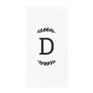 the cotton & canvas co. personalized single monogram initial d soft absorbent kitchen tea towel, flour sack towel, dish cloth