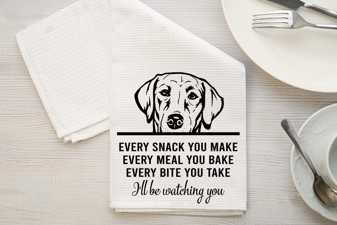 HTDesigns Chocolate Lab Dog, Tea Towel, Every Snack You Make, Every Bite You Take, Kitchen Decor, Dish Towels, Chocolate Lab Dog Mom, Chocolate Lab Gifts, Waffle Weave Kitchen Towel