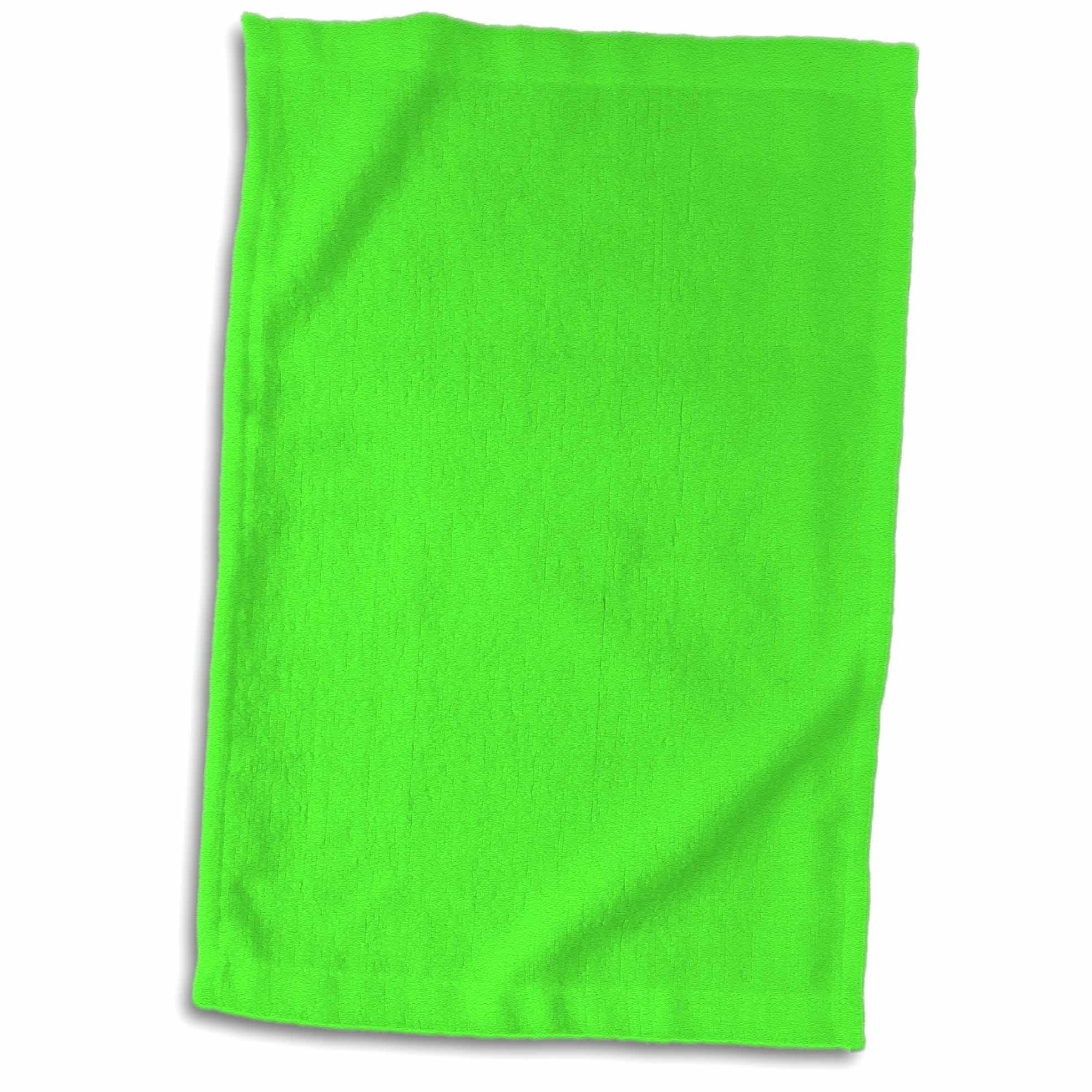 3D Rose Neon Bright Vibrant Electric Green-Plain Simple One Single Solid Color-Lime Towel, 15" x 22", Multicolor