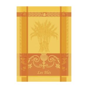 garnier-thiebaut, les blés (wheat), safran french jacquard kitchen/tea towel, 100% cotton