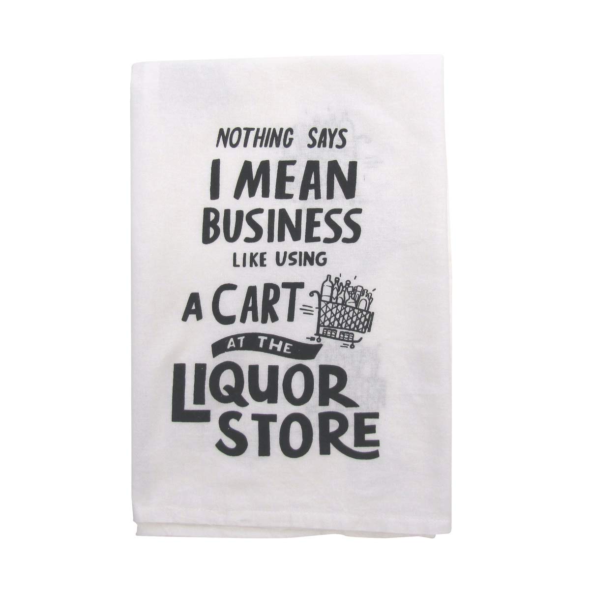 TG,LLC Treasure Gurus Funny Decorative Cloth Liquor Store Cart Shopping Dish Dry Hand Tea Towel Rag Kitchen Decor