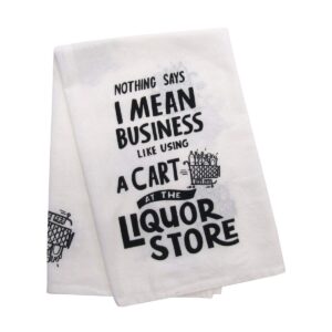 TG,LLC Treasure Gurus Funny Decorative Cloth Liquor Store Cart Shopping Dish Dry Hand Tea Towel Rag Kitchen Decor