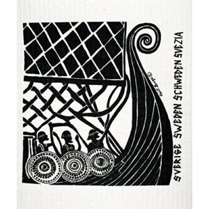 scandinavianshoppe swedish dishcloth - leif eriksson viking ship