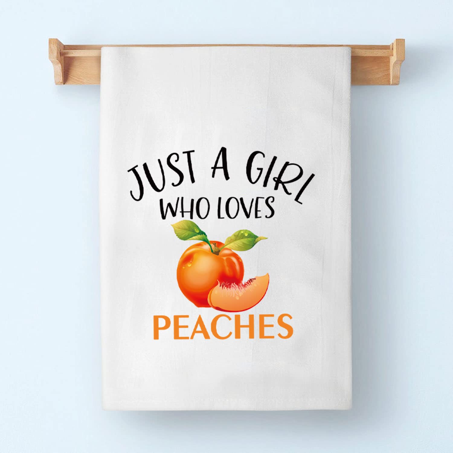 BDPWSS Peach Kitchen Towel Peach Lover Gift Just A Girl Who Love Peaches Dish Towel for Fruit Lover Gift Peach Kitchen Decor (Girl Love Peaches TW)