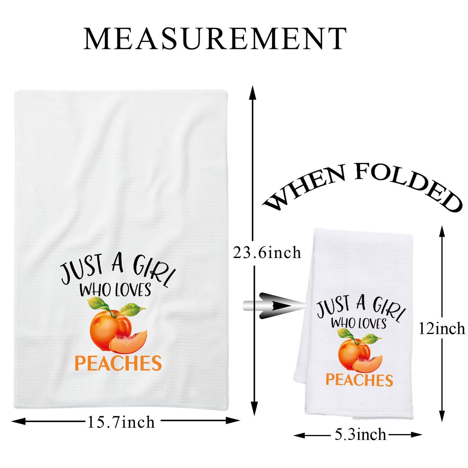 BDPWSS Peach Kitchen Towel Peach Lover Gift Just A Girl Who Love Peaches Dish Towel for Fruit Lover Gift Peach Kitchen Decor (Girl Love Peaches TW)