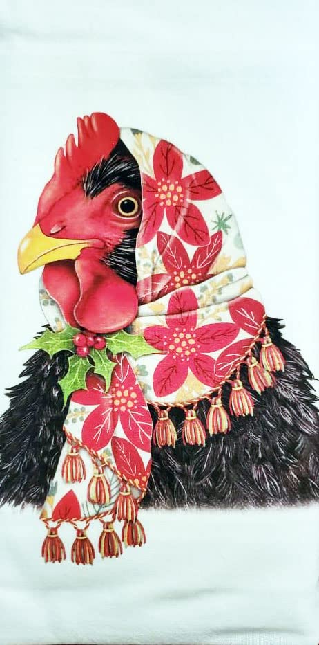 Mary Lake Thompson Winter Scarf Hen Chicken Dish Towel