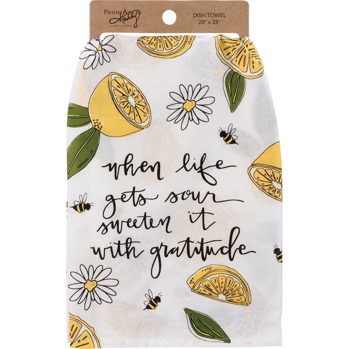 Primitives by Kathy When Life Gets Sour Sweeten It with Gratitude Kitchen Towel