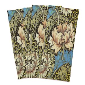 ALAZA William Morris Flowers Floral Prints163 Kitchen Towels Absorbent Dish Towels Soft Wash Clothes for Drying Dishes Cleaning Towels for Home Decorations Set of 4, 28 X 18 Inch