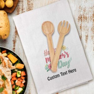 Style In Print Custom Mother's Day Decor Flour Kitchen Towels Happy Mother's B Mom Cleaning Supplies Dish Personalized Text Here