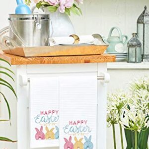 C&F Home Bunny Bum Kitchen Towel White Easter 18" X 27" Embroidered Waffle Weave Machine Washable Decor Decoration 18" x 27" White