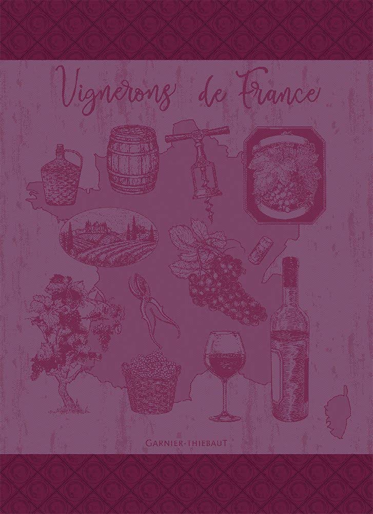 Garnier-Thiebaut, Vignerons de France, Muscat (French Winemaking, Grape) French Jacquard Kitchen/Tea Towel