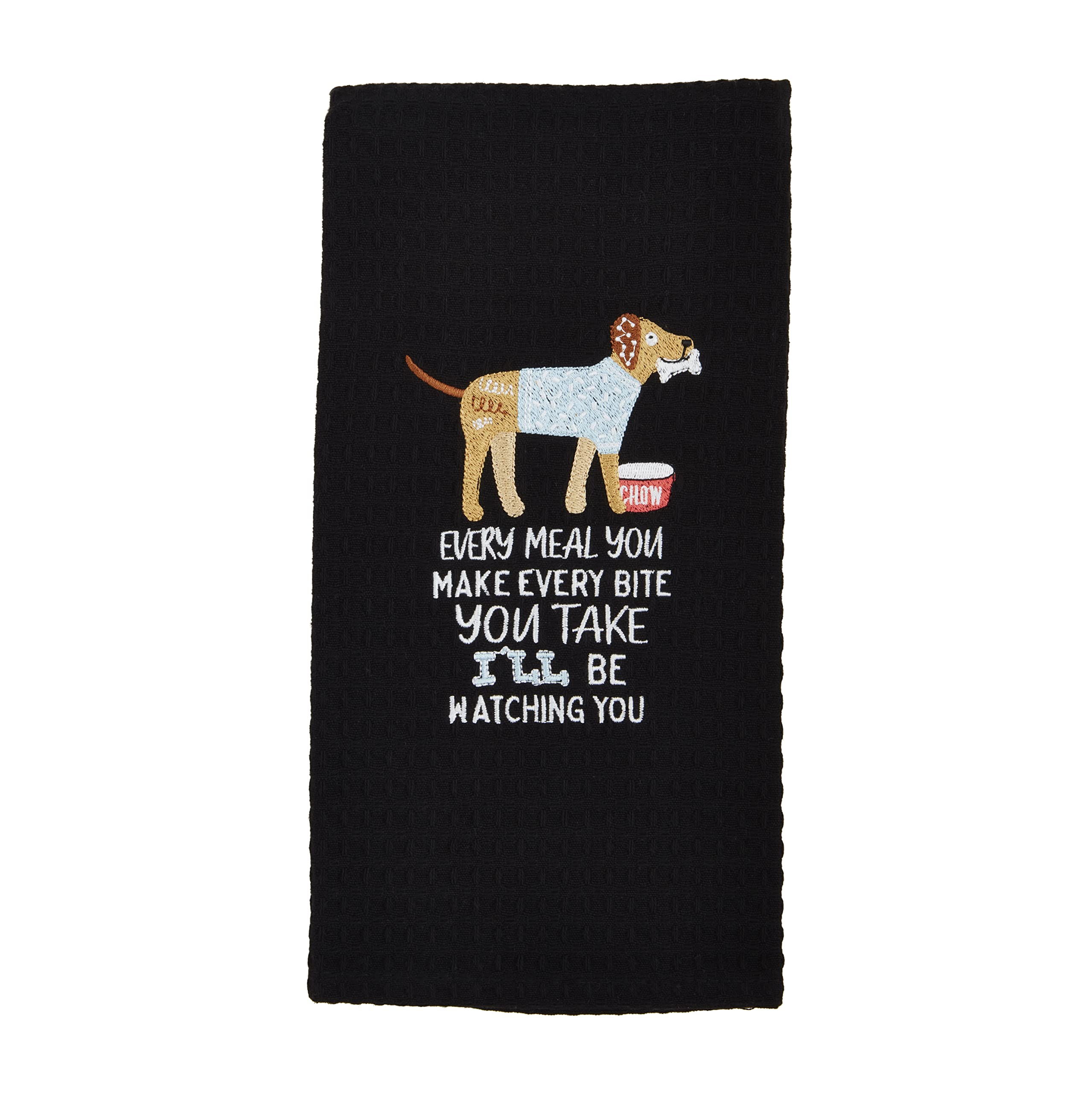 Mud Pie Pet Embroidered Towel, Every Meal, 8" x 12.5"