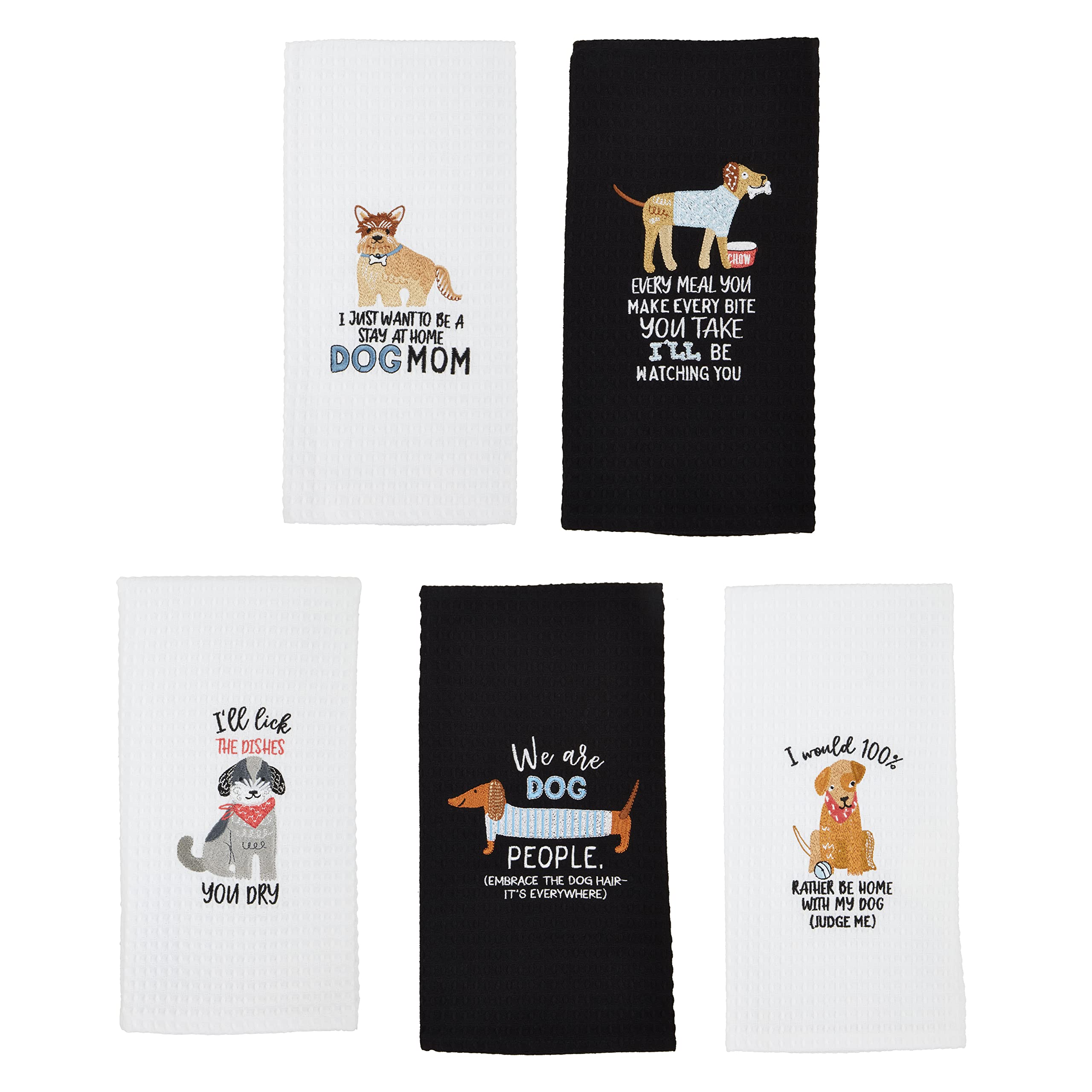 Mud Pie Pet Embroidered Towel, Every Meal, 8" x 12.5"